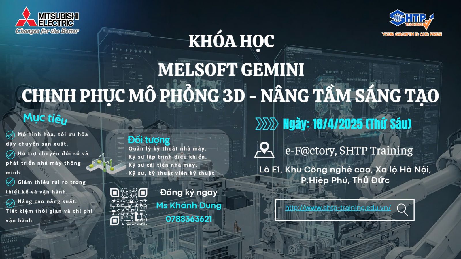 Chiêu sinh khóa đào tạo với chủ đề MELSOFT Gemini 3D Làm chủ mô phỏng – Nâng tầm sáng tạo